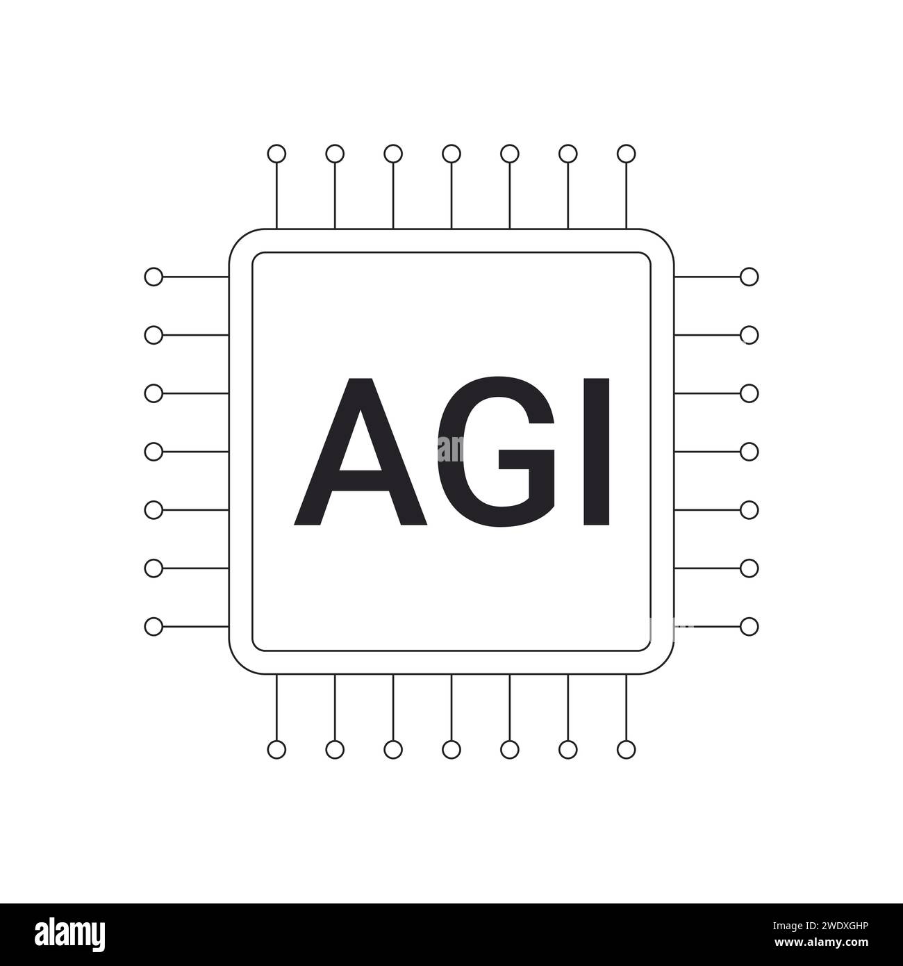 Artificial general intelligence symbol. AGI sign. Vector illustration ...