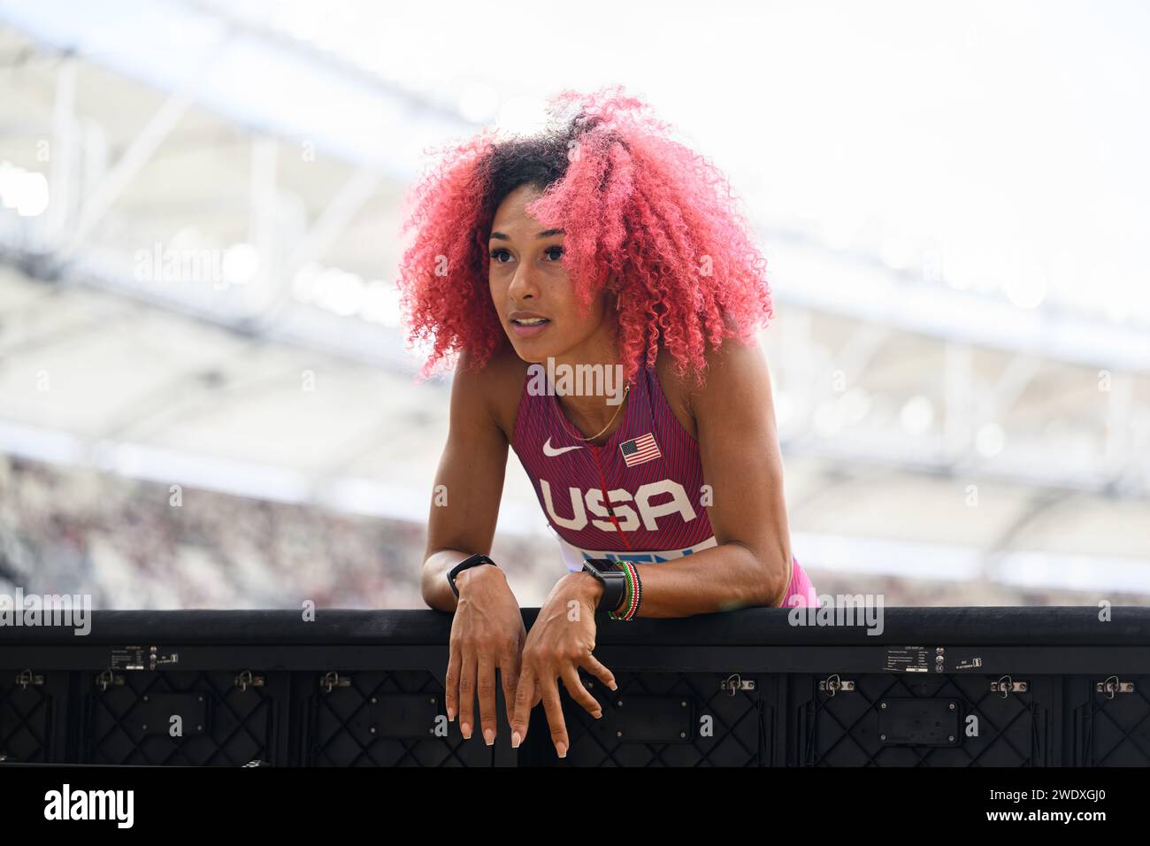 Taliyah BROOKS participating in the heptathlon at the World Athletics ...