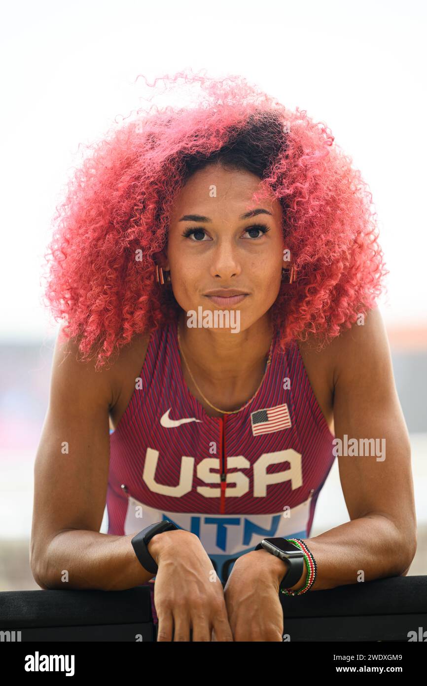 Taliyah BROOKS participating in the heptathlon at the World Athletics ...