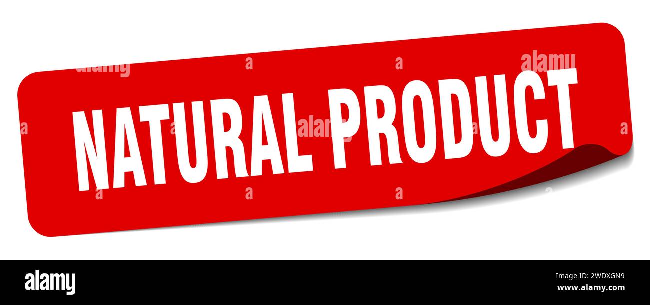 natural product sticker. natural product rectangular label isolated on ...