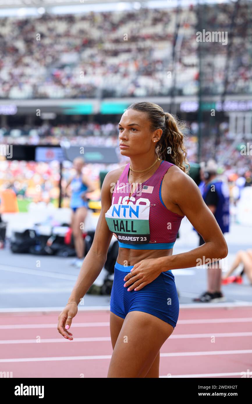 Anna HALL participating in the heptathlon at the World Athletics ...