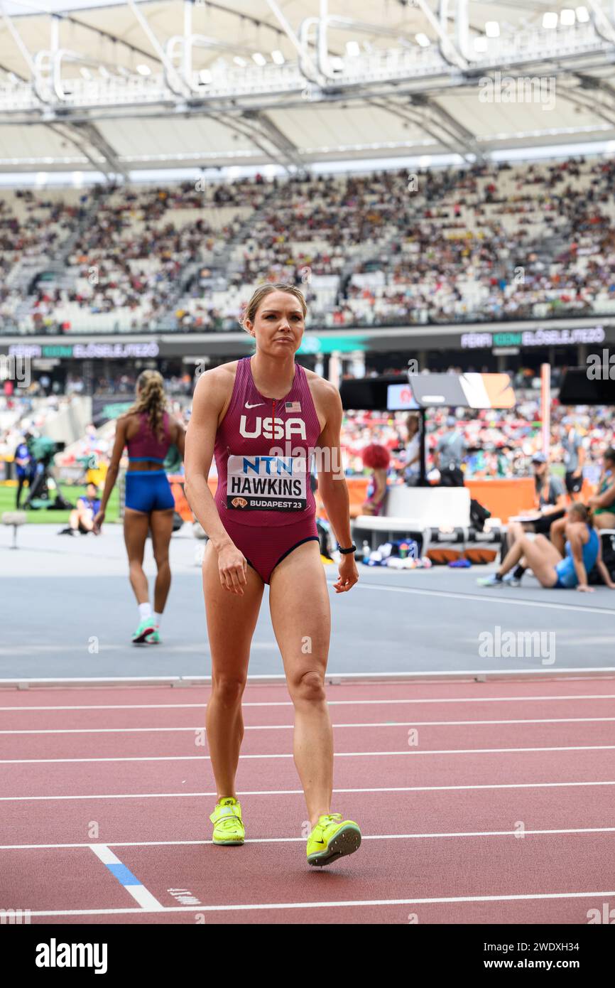 Chari HAWKINS participating in the heptathlon at the World Athletics ...