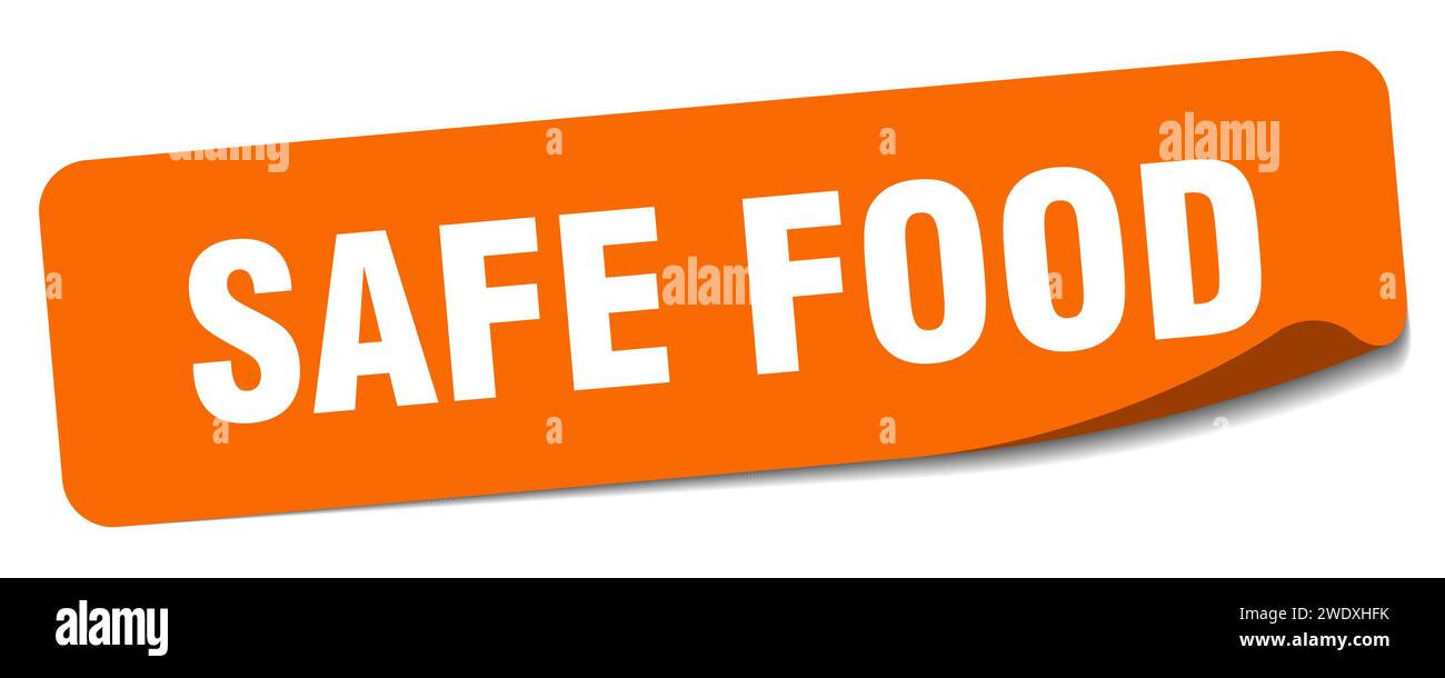 safe food sticker. safe food rectangular label isolated on white ...