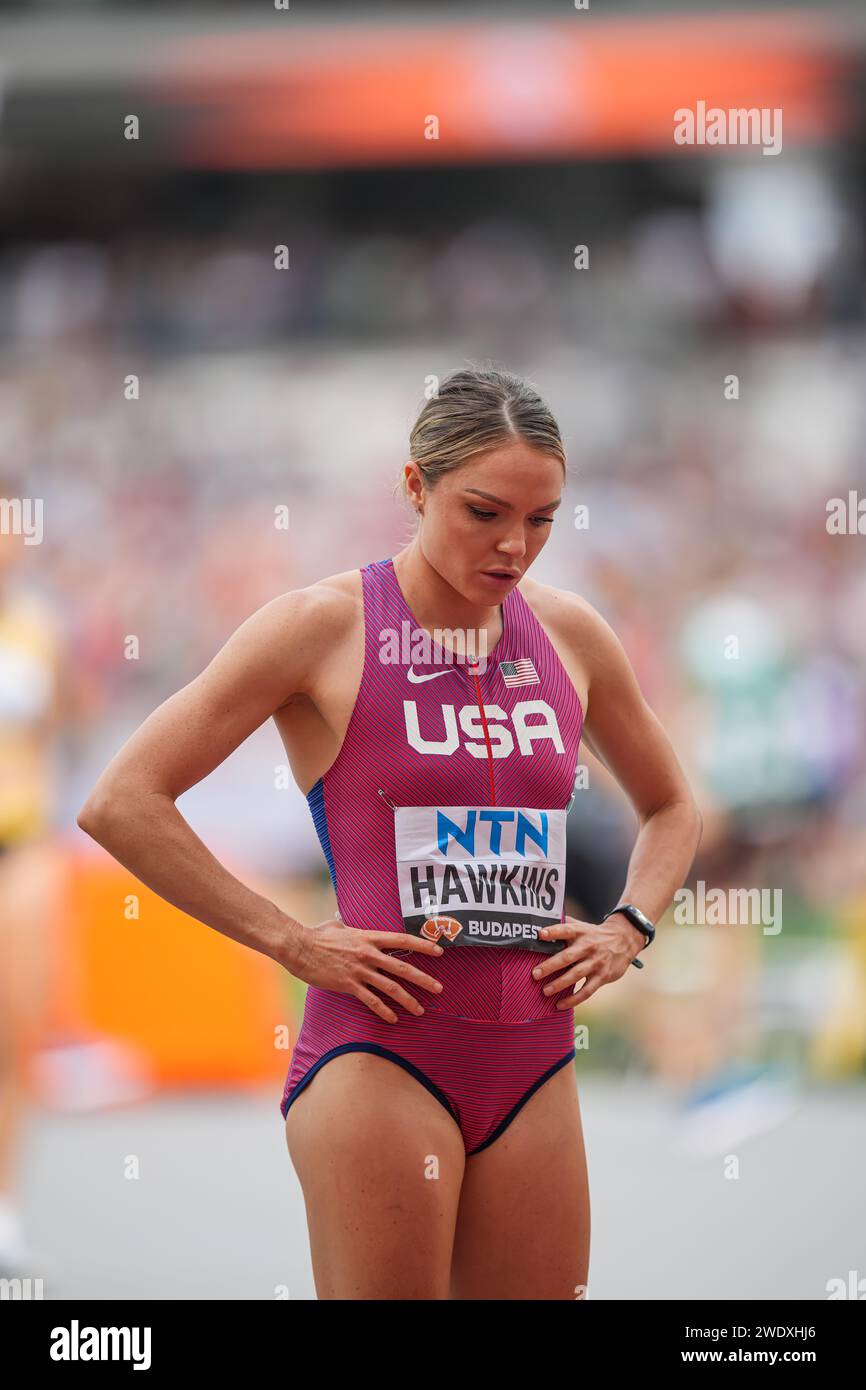 Chari HAWKINS participating in the heptathlon at the World Athletics ...