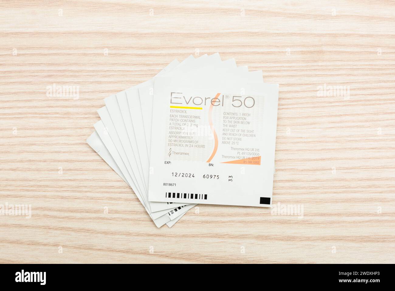 Hormone Replacement Therapy medication: Evorel 50 (estradiol Stock ...