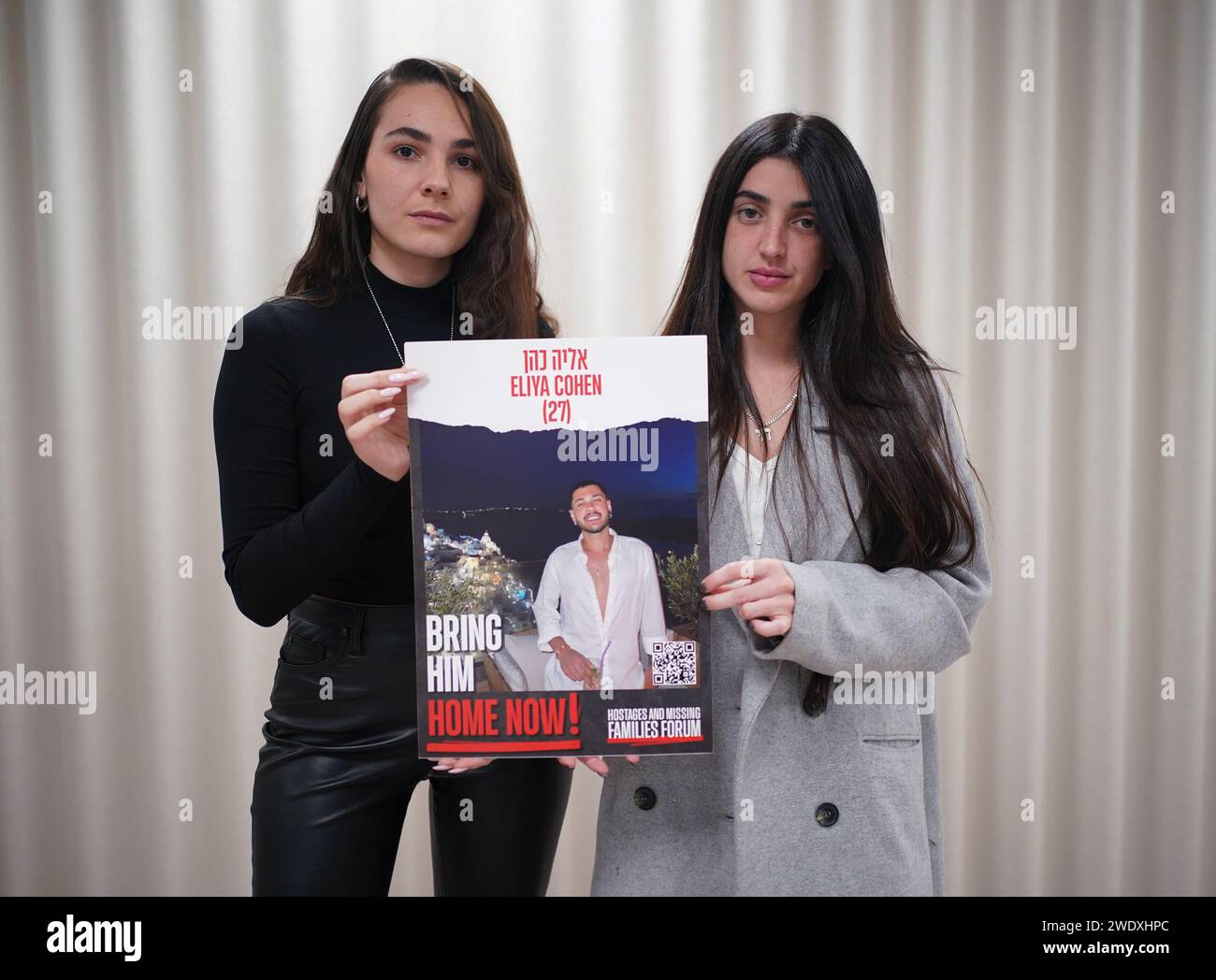 Family members of people taken hostage by Hamas in Israel on October 7, including Ziv Abud ...