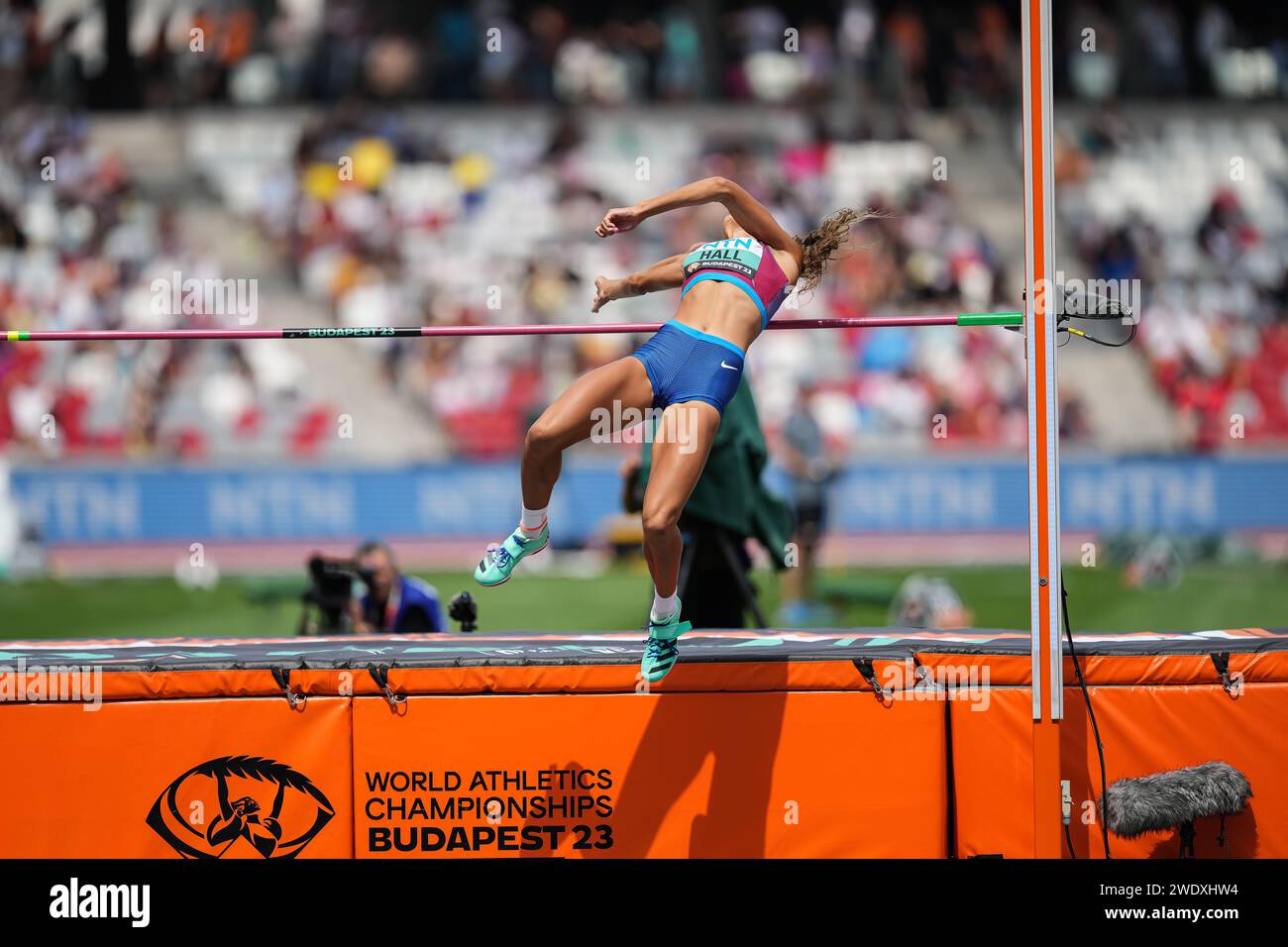 Anna HALL participating in the heptathlon at the World Athletics ...