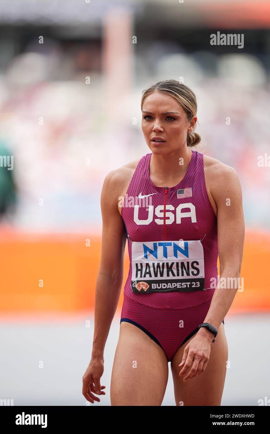 Chari HAWKINS participating in the heptathlon at the World Athletics ...