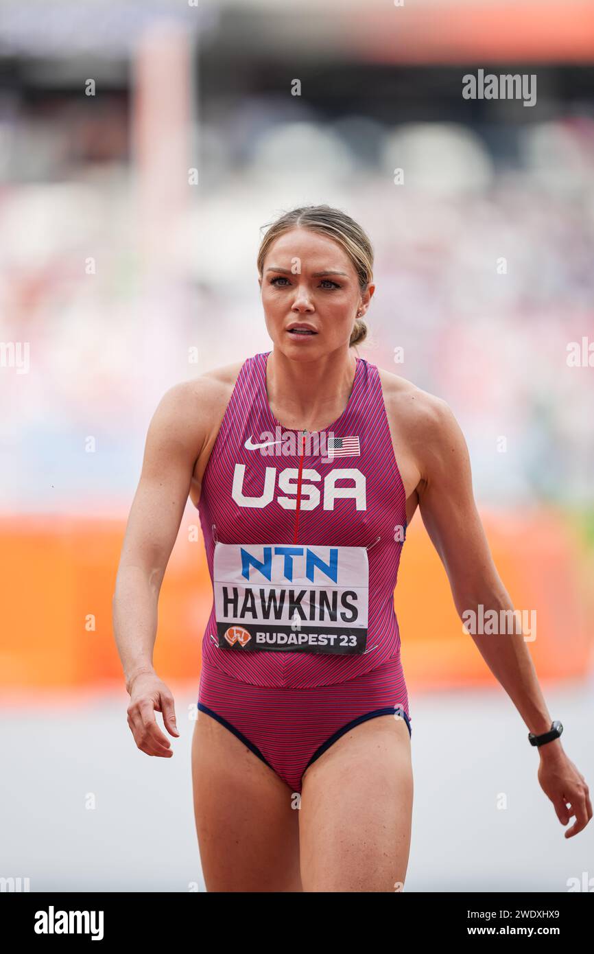 Chari HAWKINS participating in the heptathlon at the World Athletics ...