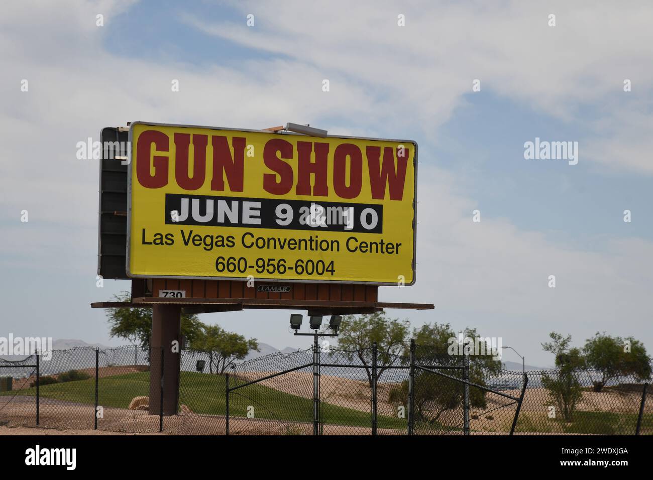 Las Vegas /Nevada /USA/02JUNE 2018 .Billboard with gun show june 9 & 10 ...