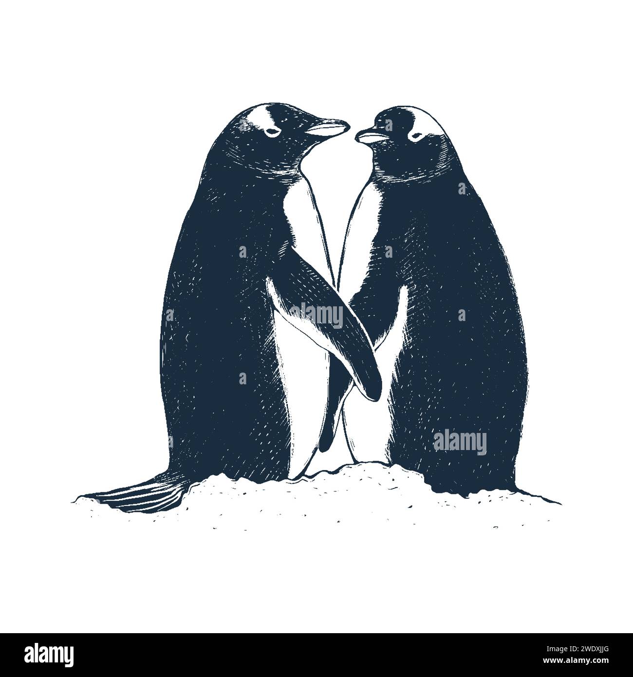 Penguins in antarctic Stock Vector Images - Alamy