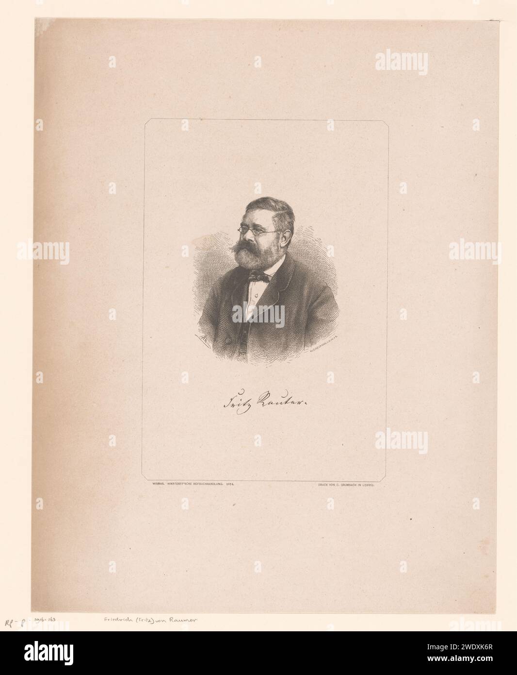 Portrait van Friedrich von Raumer, August Neumann, Anonymous, 1874 ...