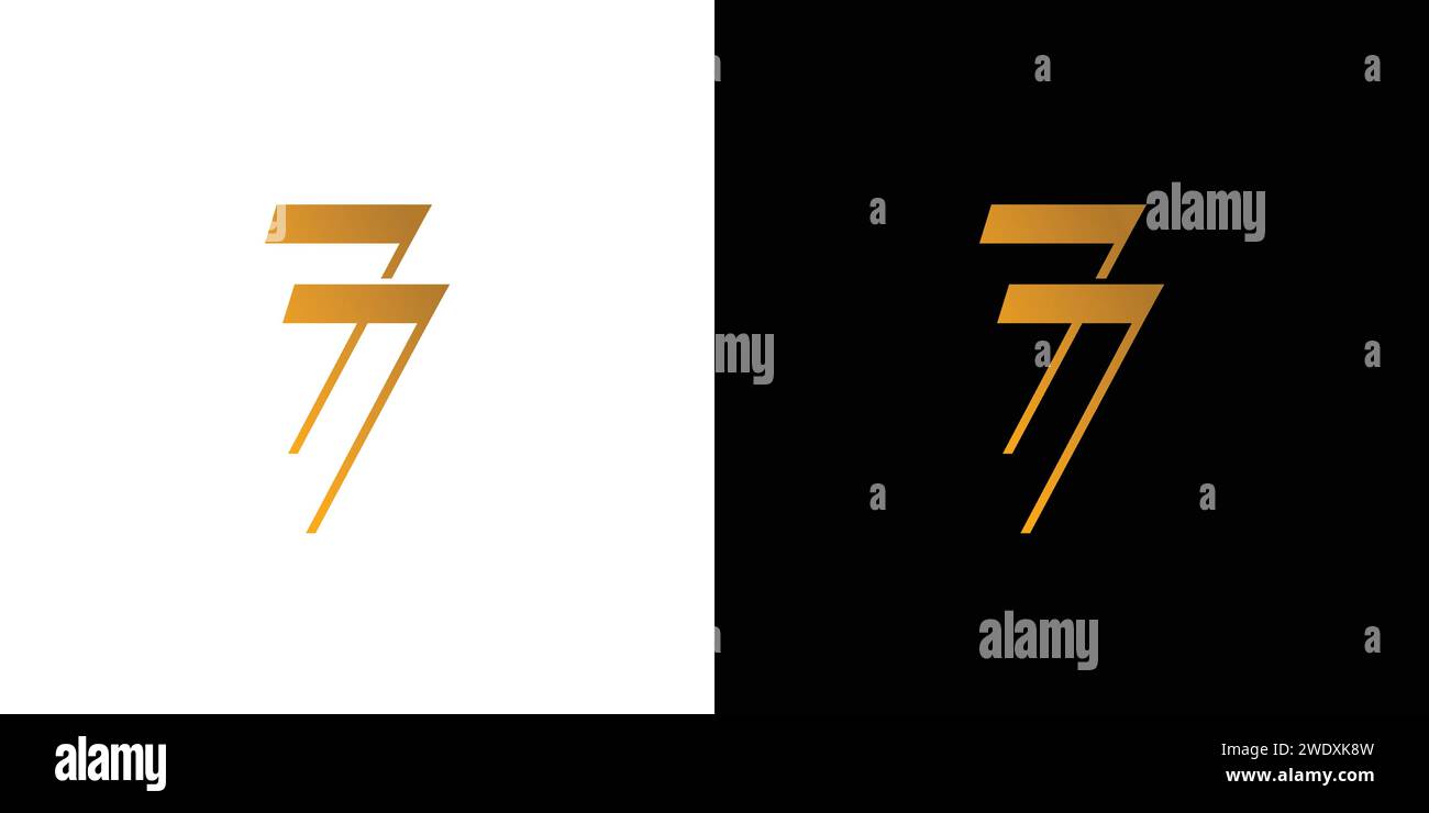 Modern and elegant number 77 logo design Stock Vector Image & Art - Alamy