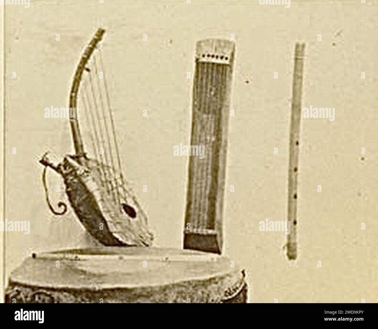 Acholi musical instruments, circa 1877-1880 Stock Photo - Alamy