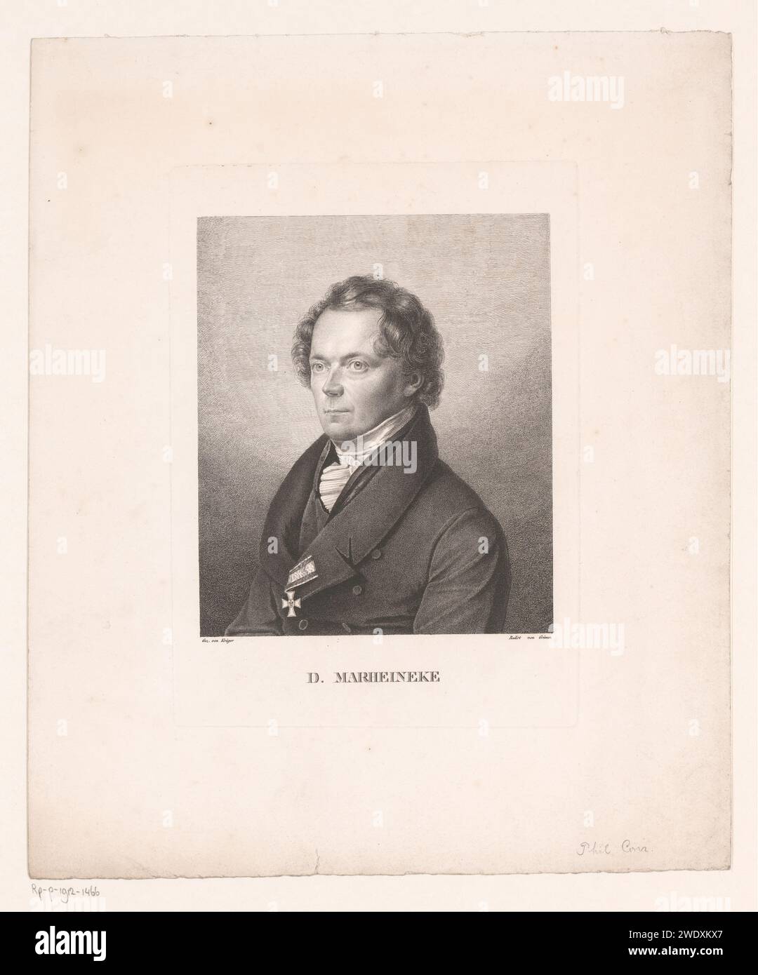 PortraT van Philipp Conrad Marheineke, Ludwig Emil Grimm, after Arthur ...
