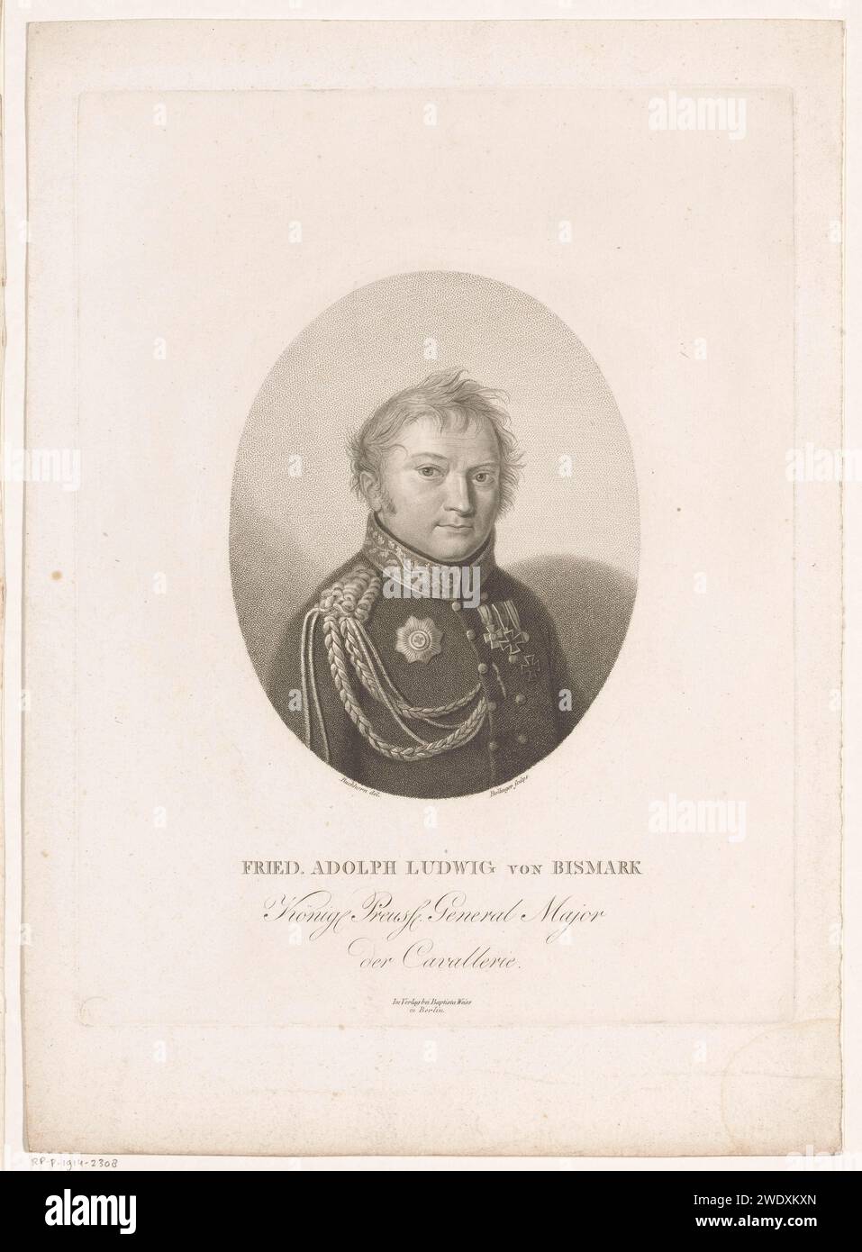 Portrait van Friedrich Adolf Ludwig von Bismarck, Friedrich Wilhelm ...