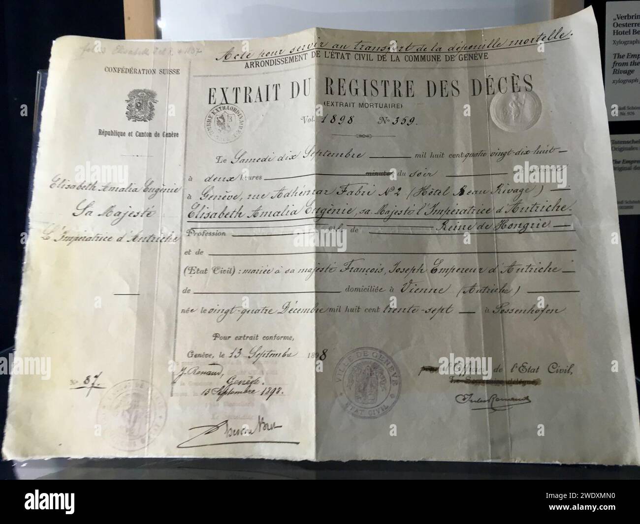 Acte de deces hi-res stock photography and images - Alamy