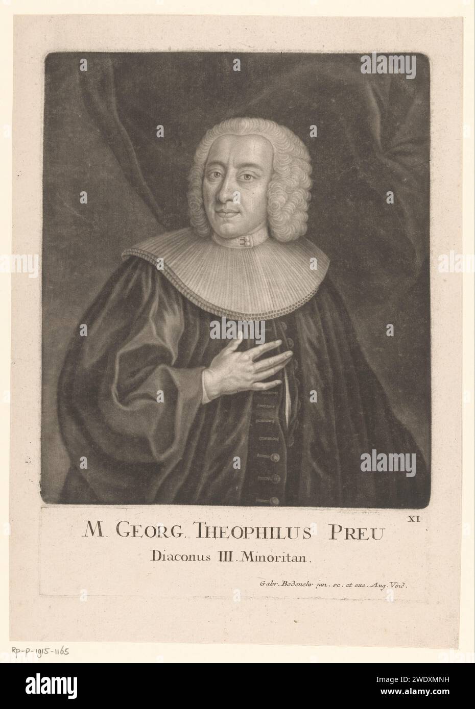 Portrayed van Georg Theophilus Preu, Gabriel Bodenehr (II), 1715 - 1792 ...
