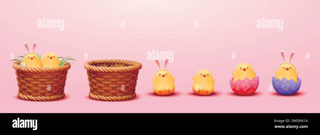 Basket of chicks Stock Vector Images - Alamy