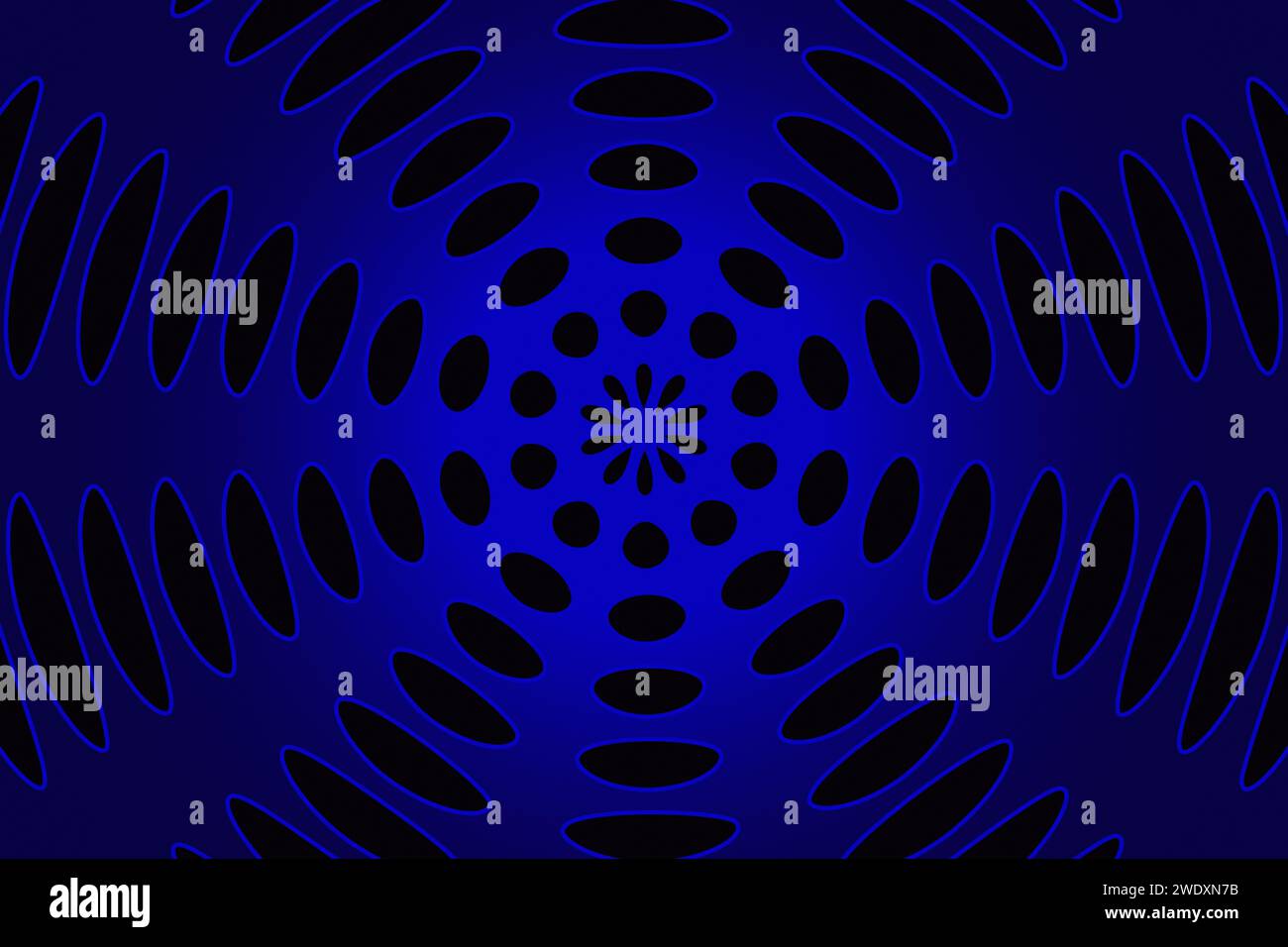Blue and black circular dots pattern with vanishing point Stock Photo ...