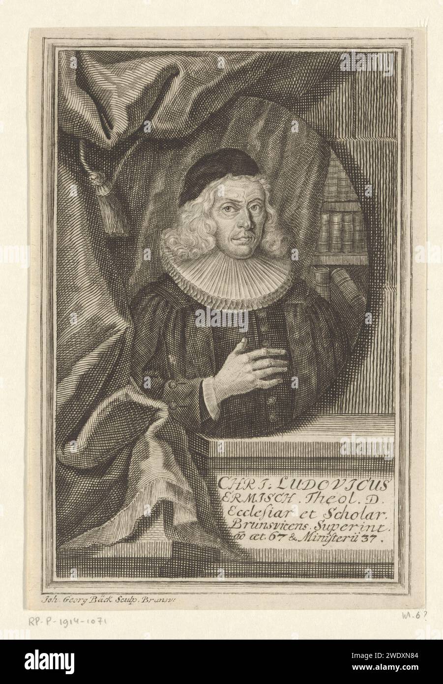 Portrait van Christian Ludwig Ermisch, Johann Georg Beck, 1719 - 1732 ...