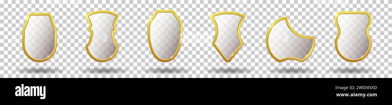 Glass and glossy sign trophy medal collection. Vector illustration. Set ...