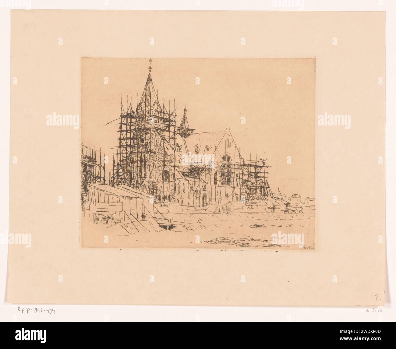 Church in construction, Willem Bastiaan Tholen, 1870 - 1914 print paper ...