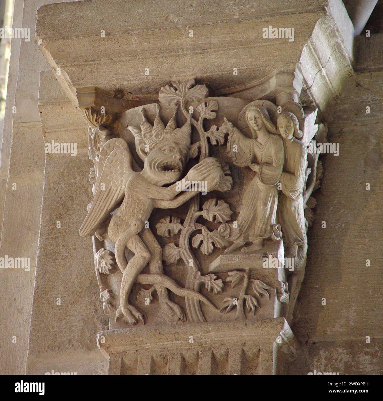 Adam and Eve Tempted by the Evil, Cathedral of St. Lazare, Autun ...