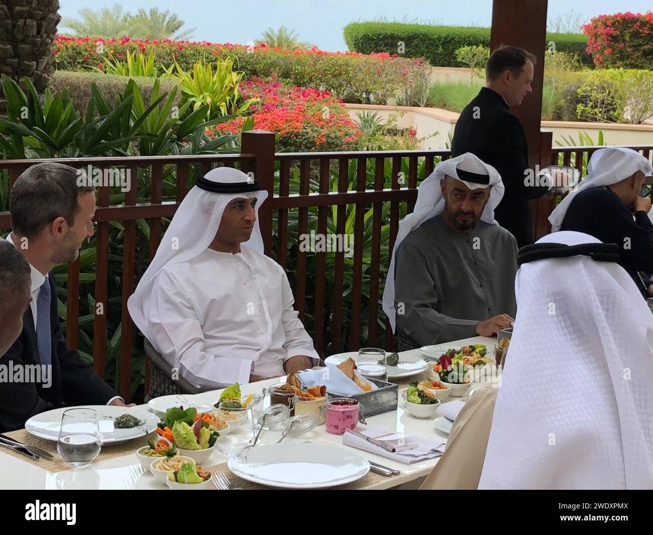 Adam Boehler, Mohamed bin Zayed and Yousef Al Otaiba in Abu Dhabi Stock ...