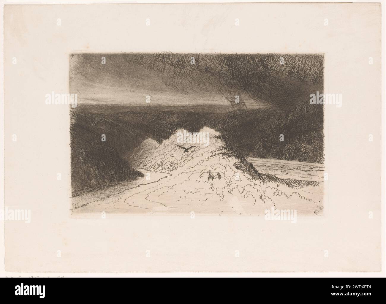 Mountain landscape with dark clouds, Maria van Hohenzollern ...