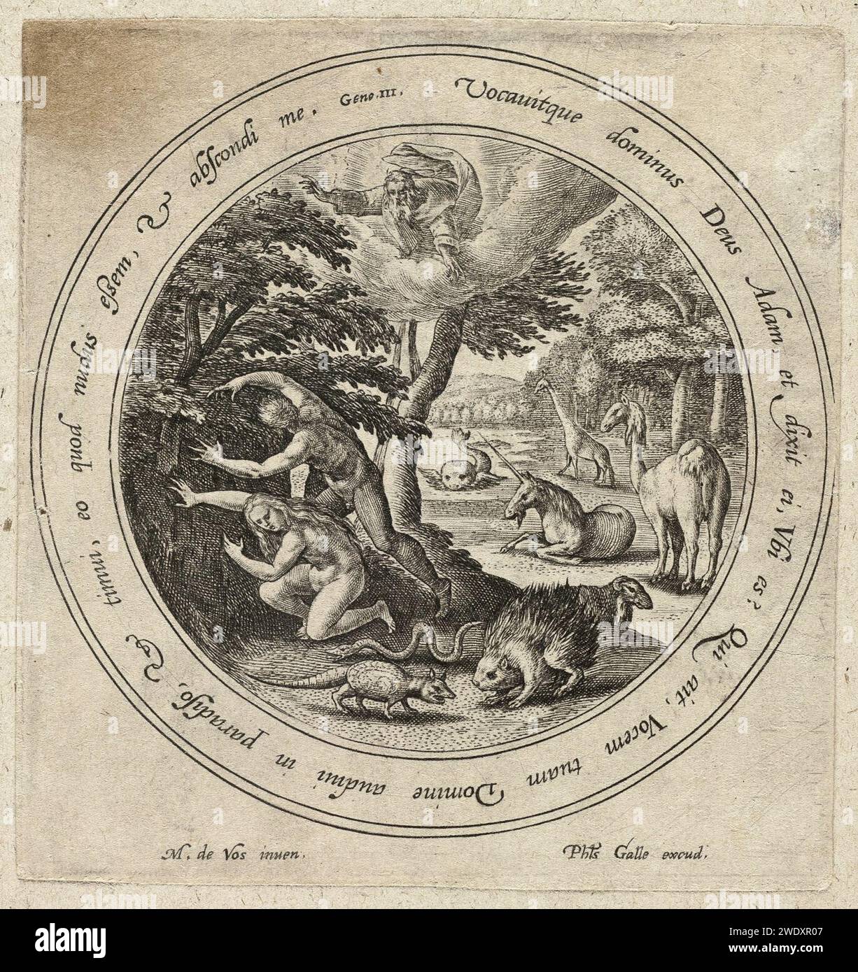 Adam en Eva verbergen zich voor God Stock Photo - Alamy