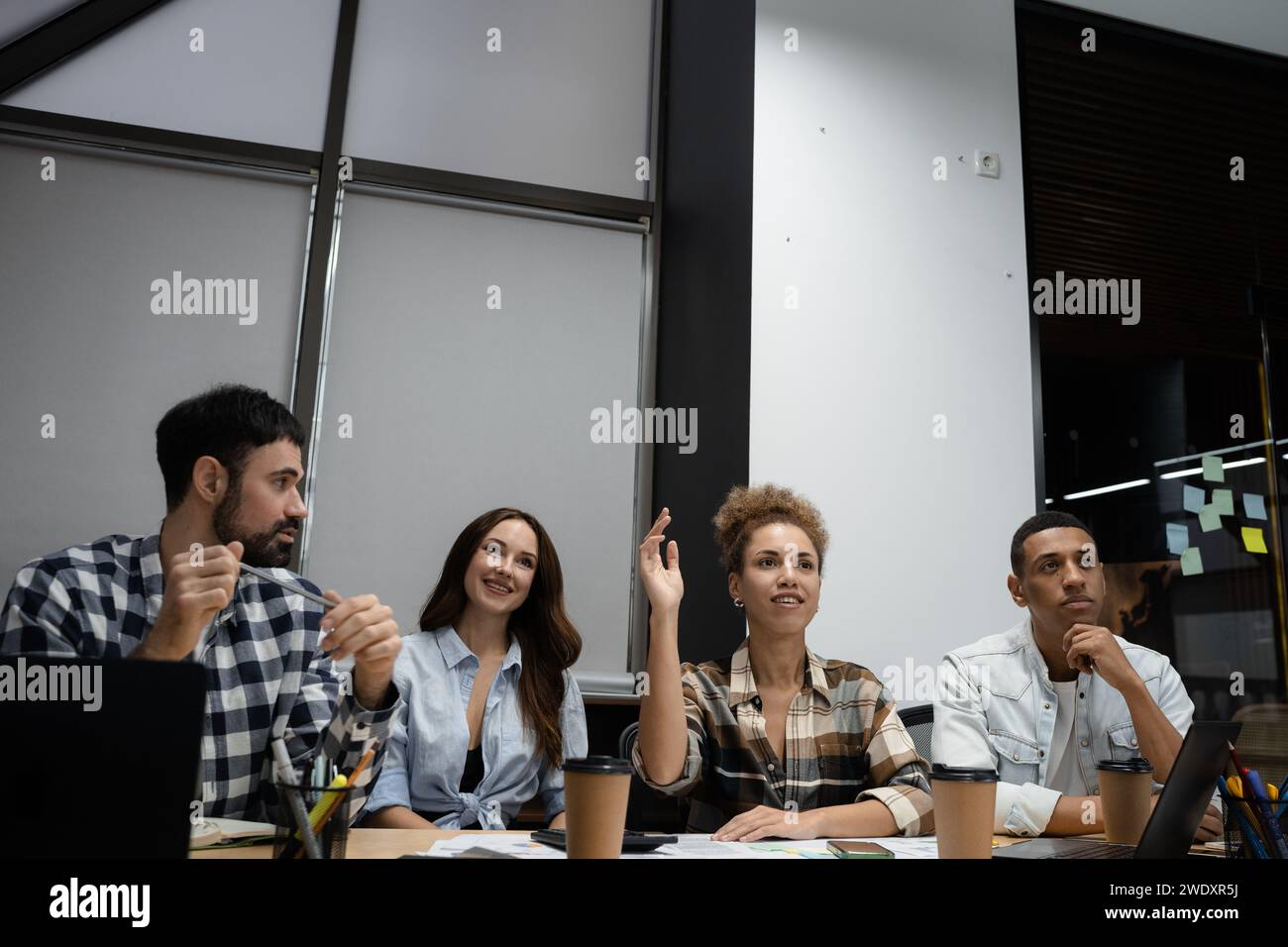 Networking and collaboration in a creative workplace Stock Photo - Alamy