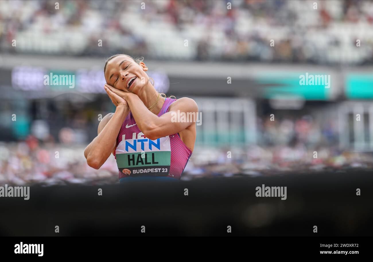 Anna HALL participating in the heptathlon at the World Athletics ...