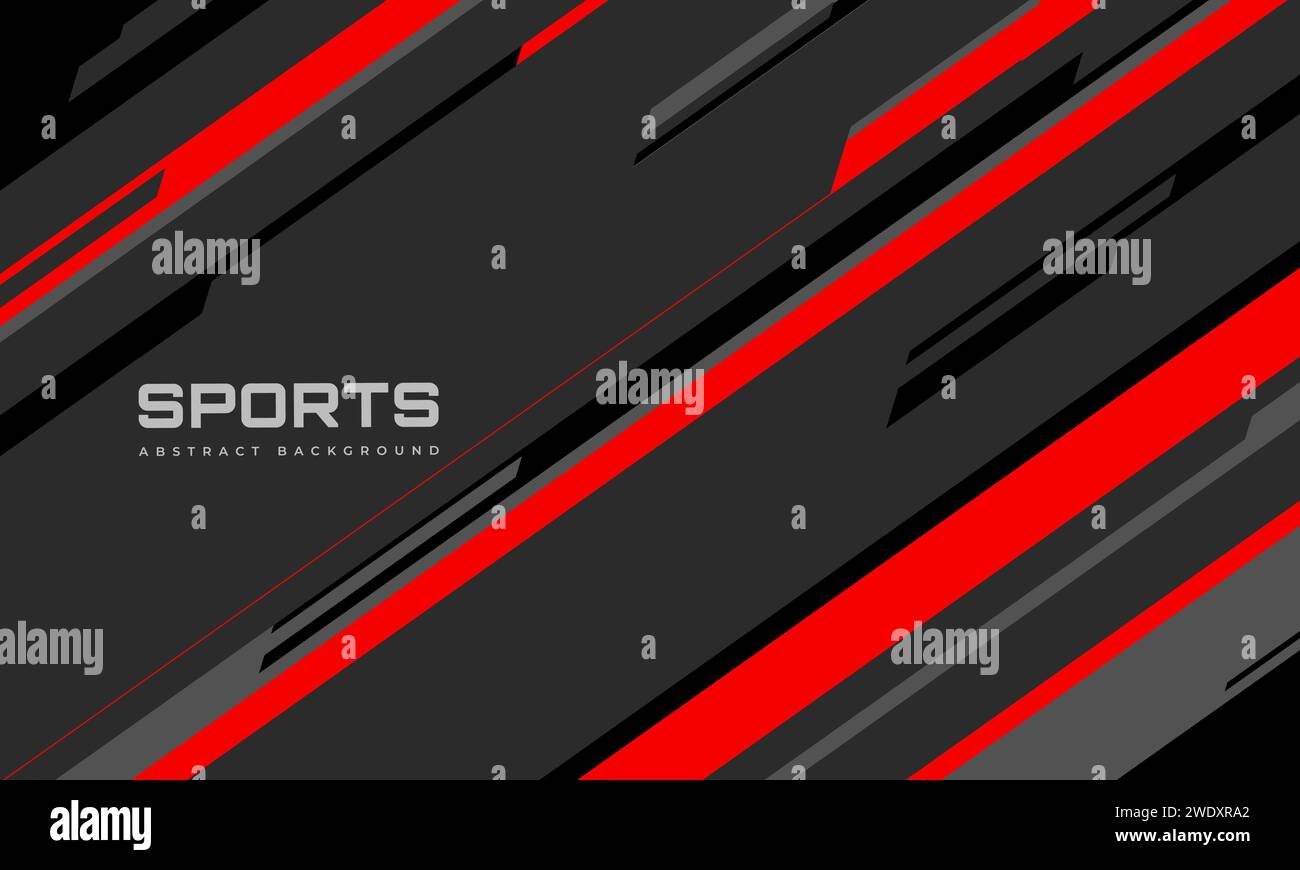 Modern sports banner design with diagonal red and gray lines. Abstract ...