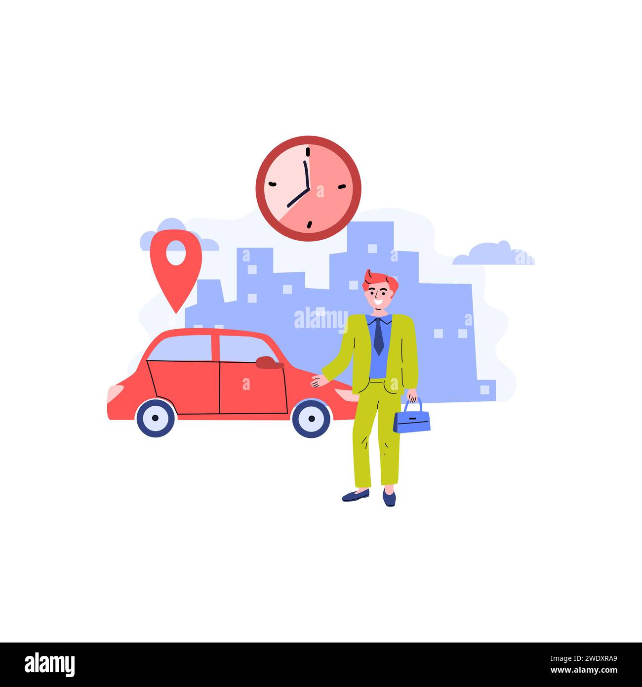 Man in car using hand Stock Vector Images - Alamy