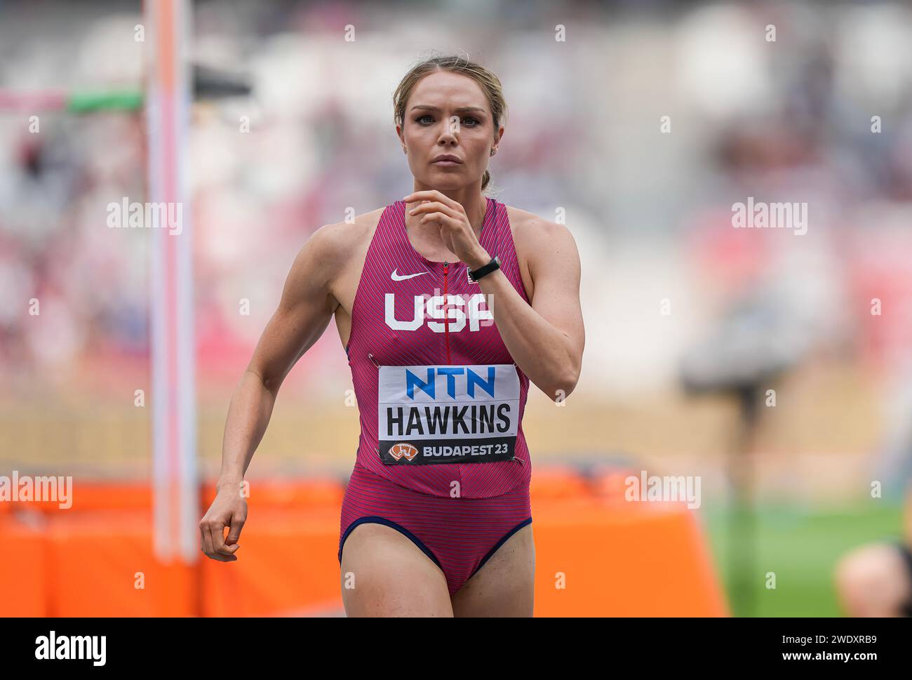 Chari HAWKINS participating in the heptathlon at the World Athletics ...