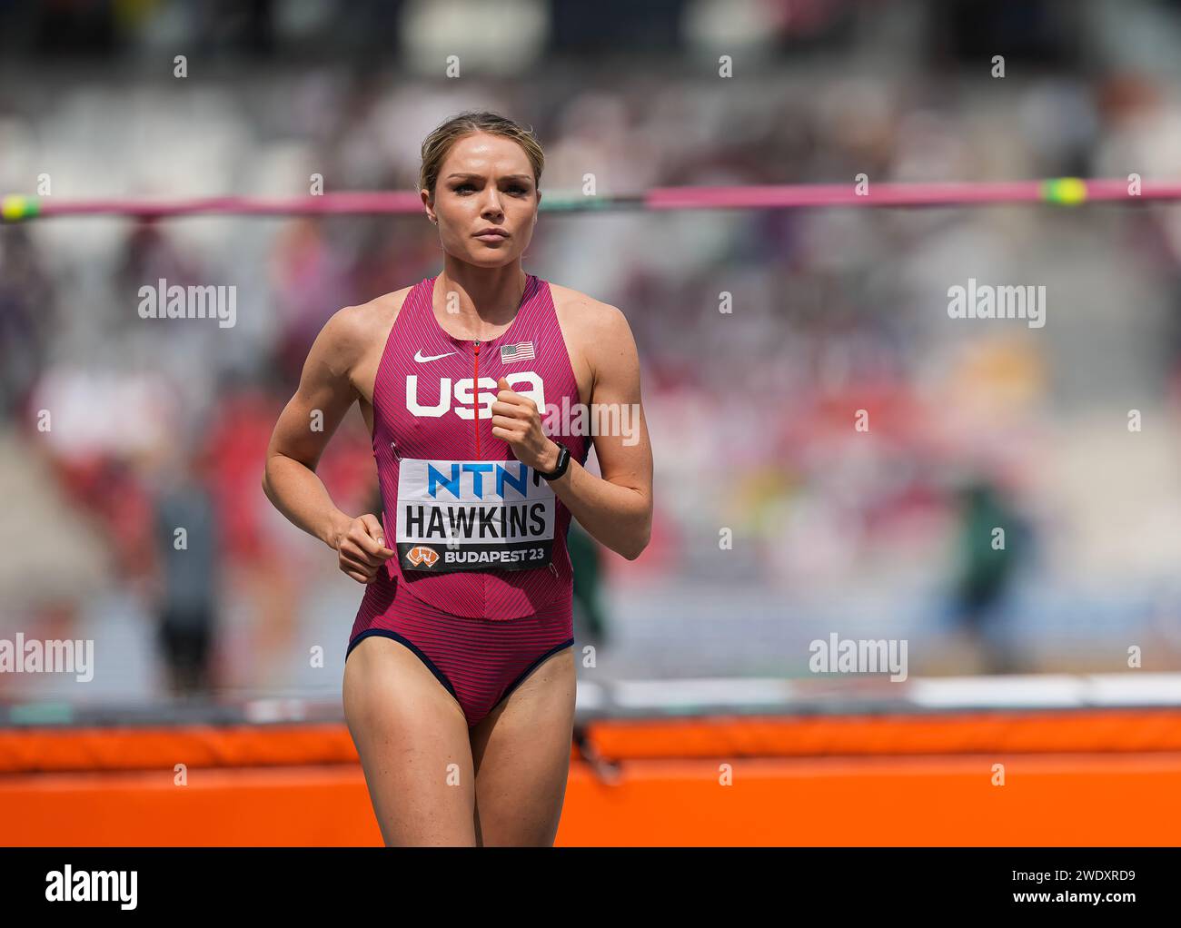 Chari HAWKINS participating in the heptathlon at the World Athletics ...
