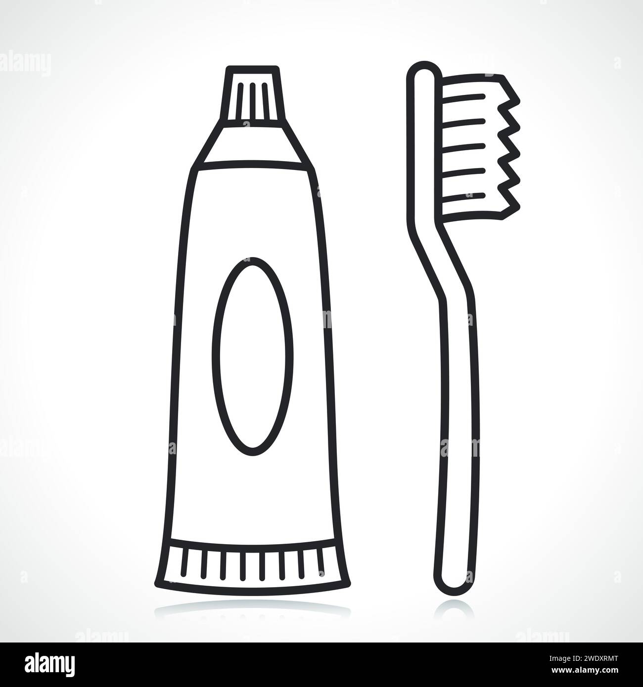 Illustration of toothbrush and toothpaste line icon Stock Vector Image ...