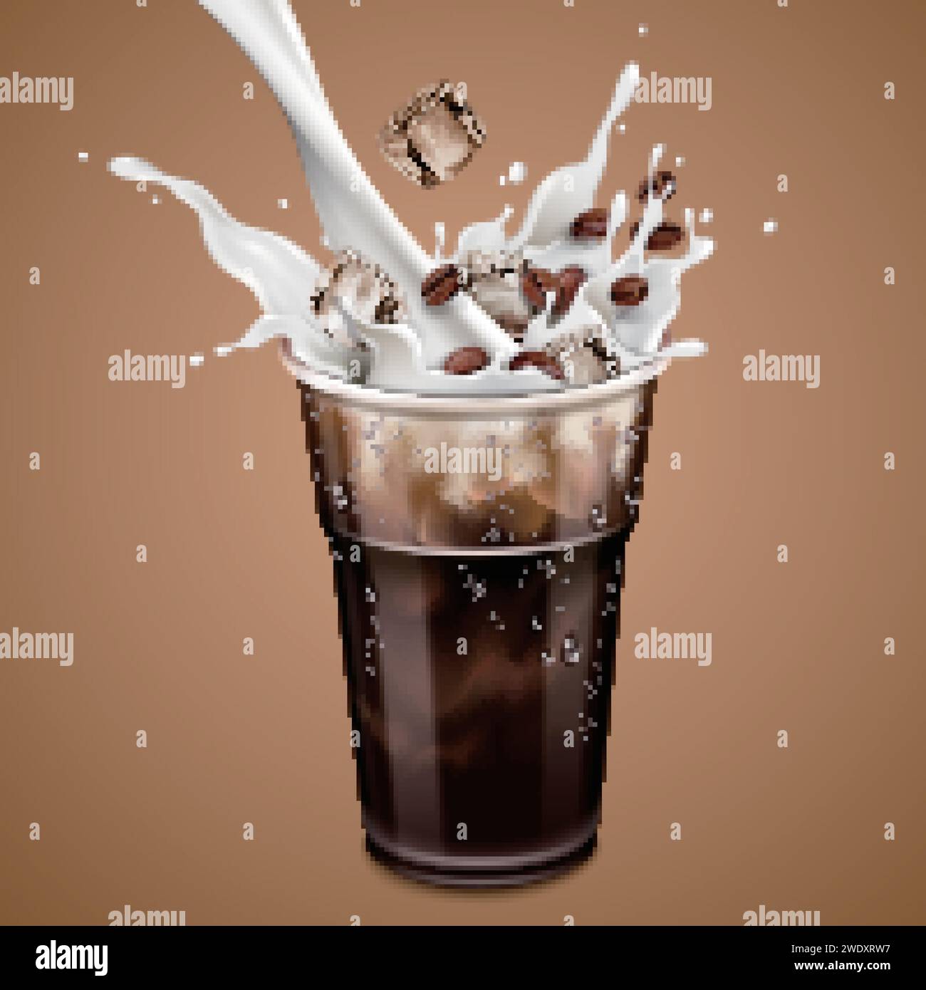 Latte with ice Stock Vector Images - Alamy