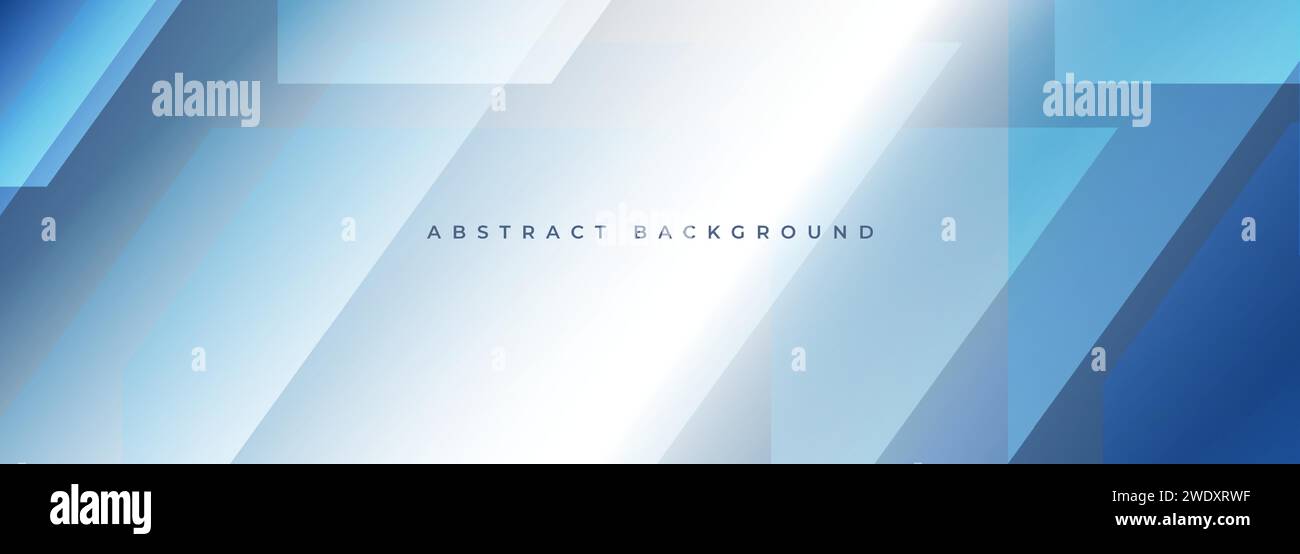 Blue modern abstract wide banner with geometric shapes abstract ...