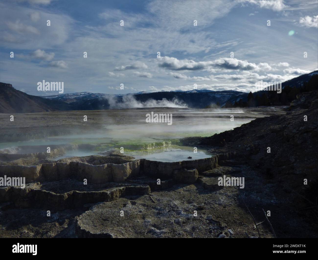 Mammoth hot springs view hi-res stock photography and images - Alamy