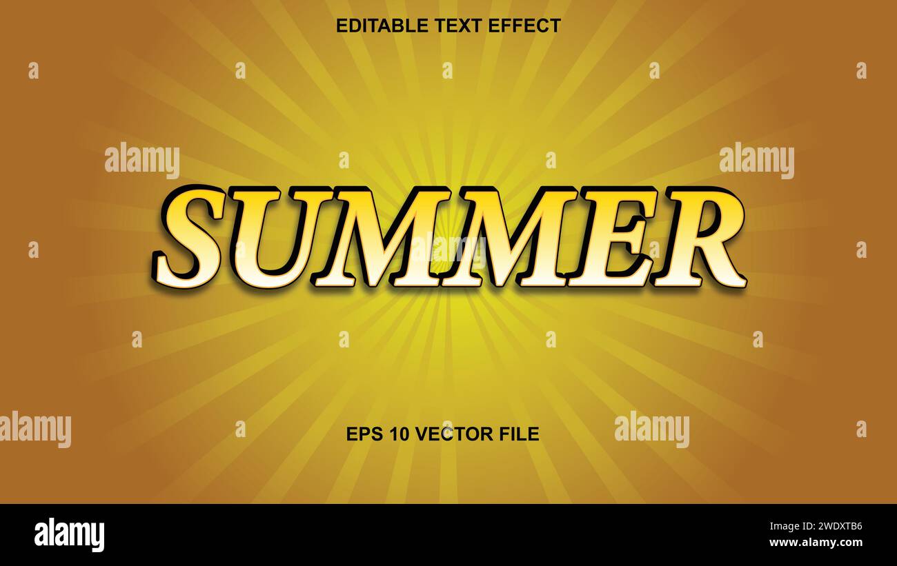 Editable text style effect - retro summer text in grunge style theme ...
