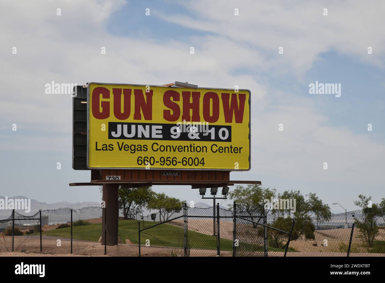 Las Vegas /Nevada /USA/02JUNE 2018 .Billboard with gun show june 9 & 10 ...