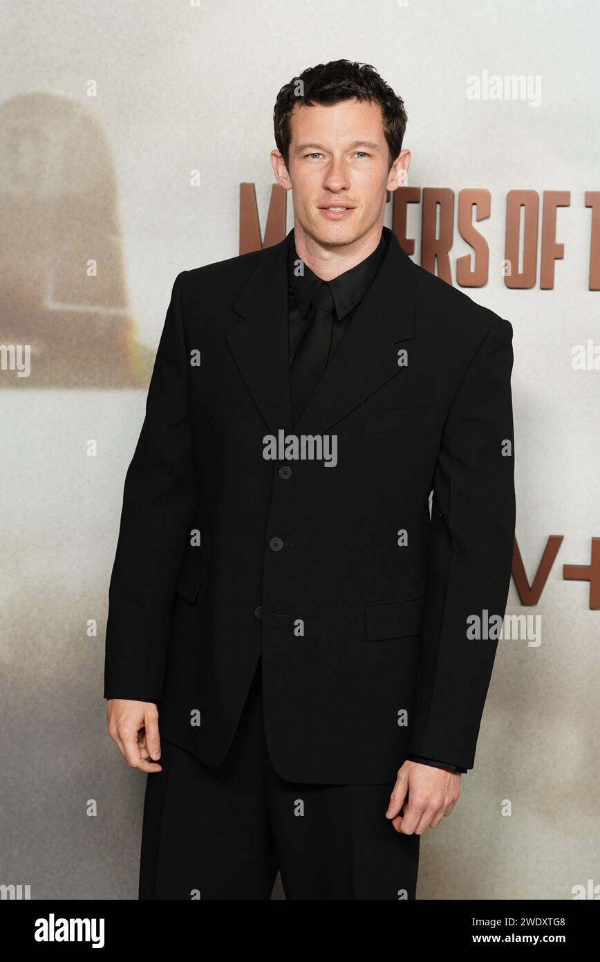 Callum Turner attends the UK premiere of Masters of the Air at the ...