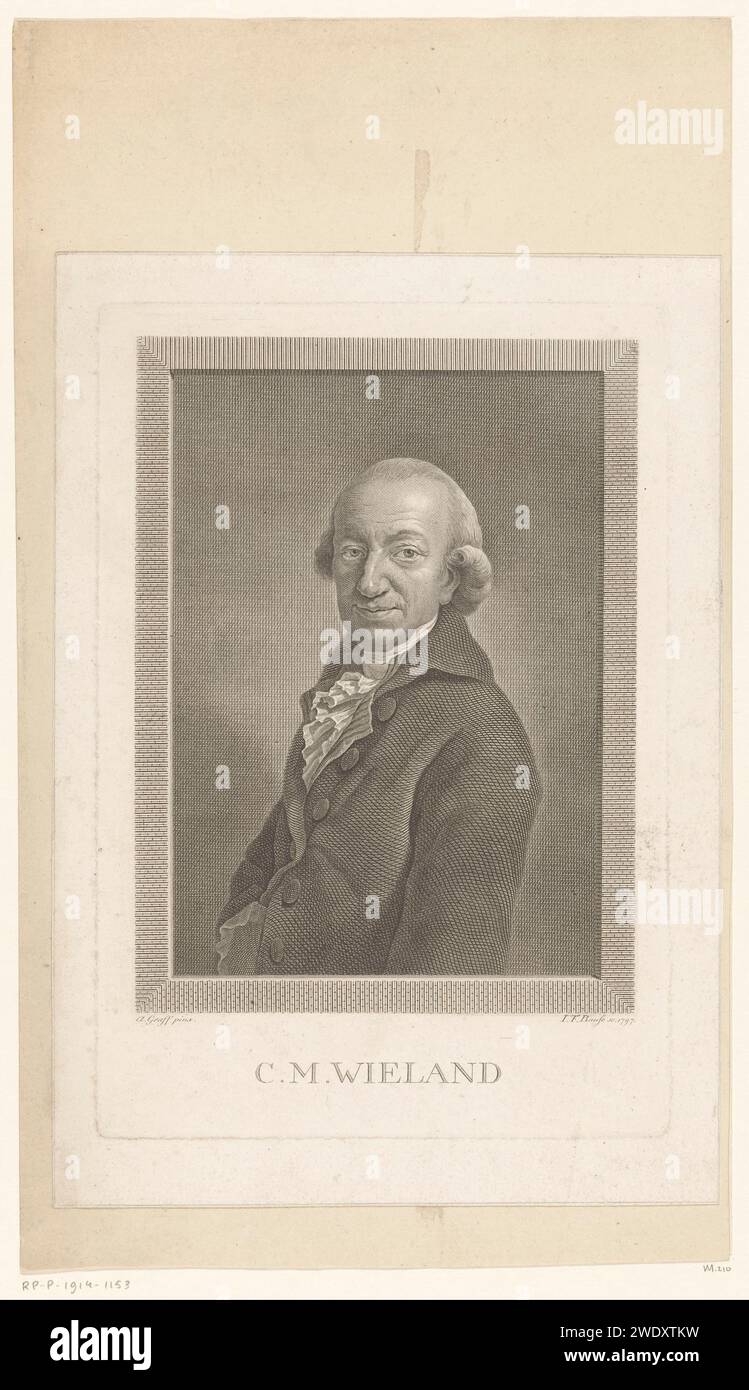 PortraT van Christoph Martin Wieland, Johann Friedrich Bause, after ...