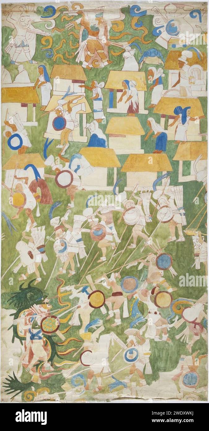 Adela Breton - Tracing of a mural painting from the southern panel of ...