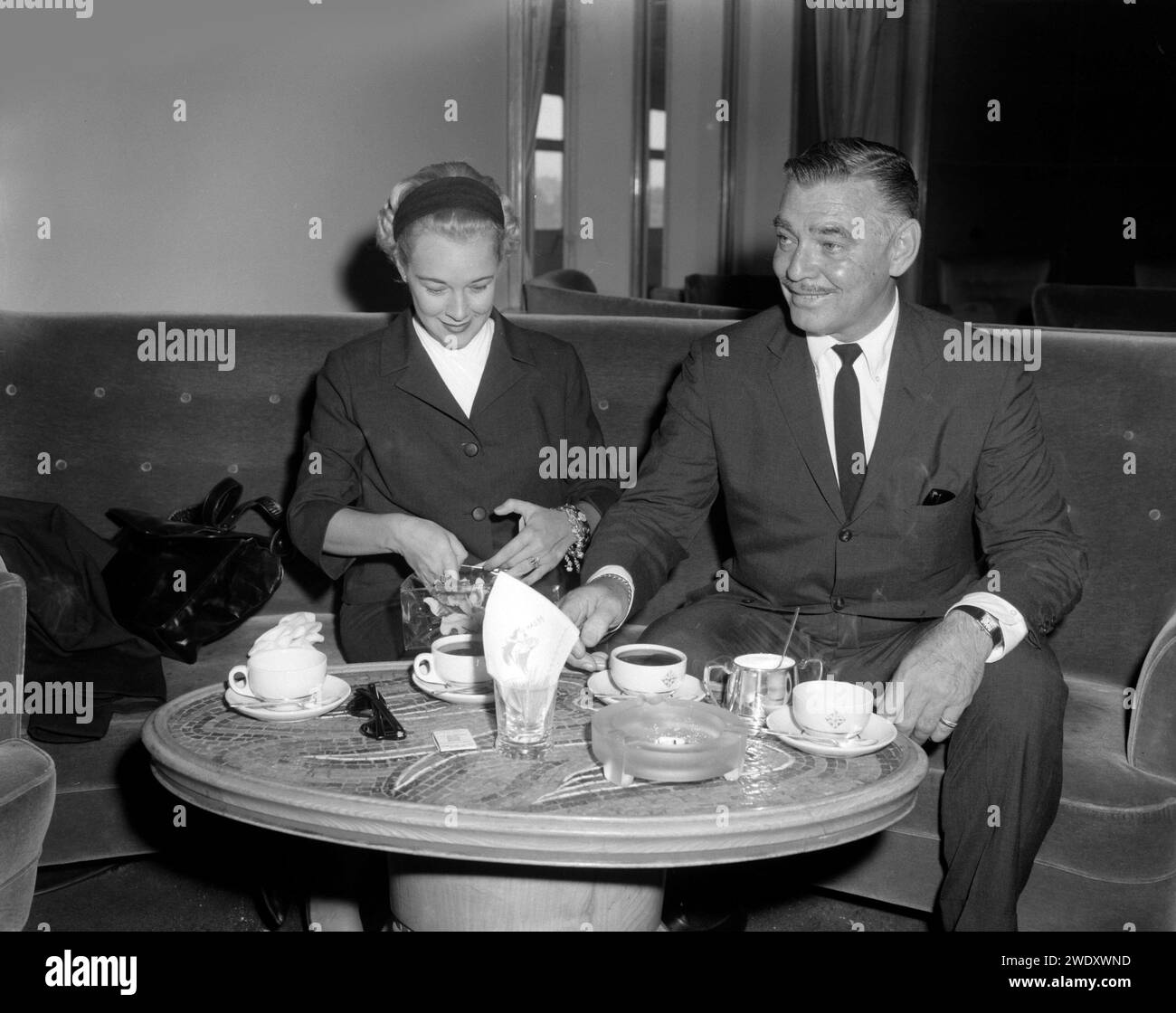 Clark Gable and his wife Kay Williams Gable in Netherlands 1959 Stock Photo - Alamy