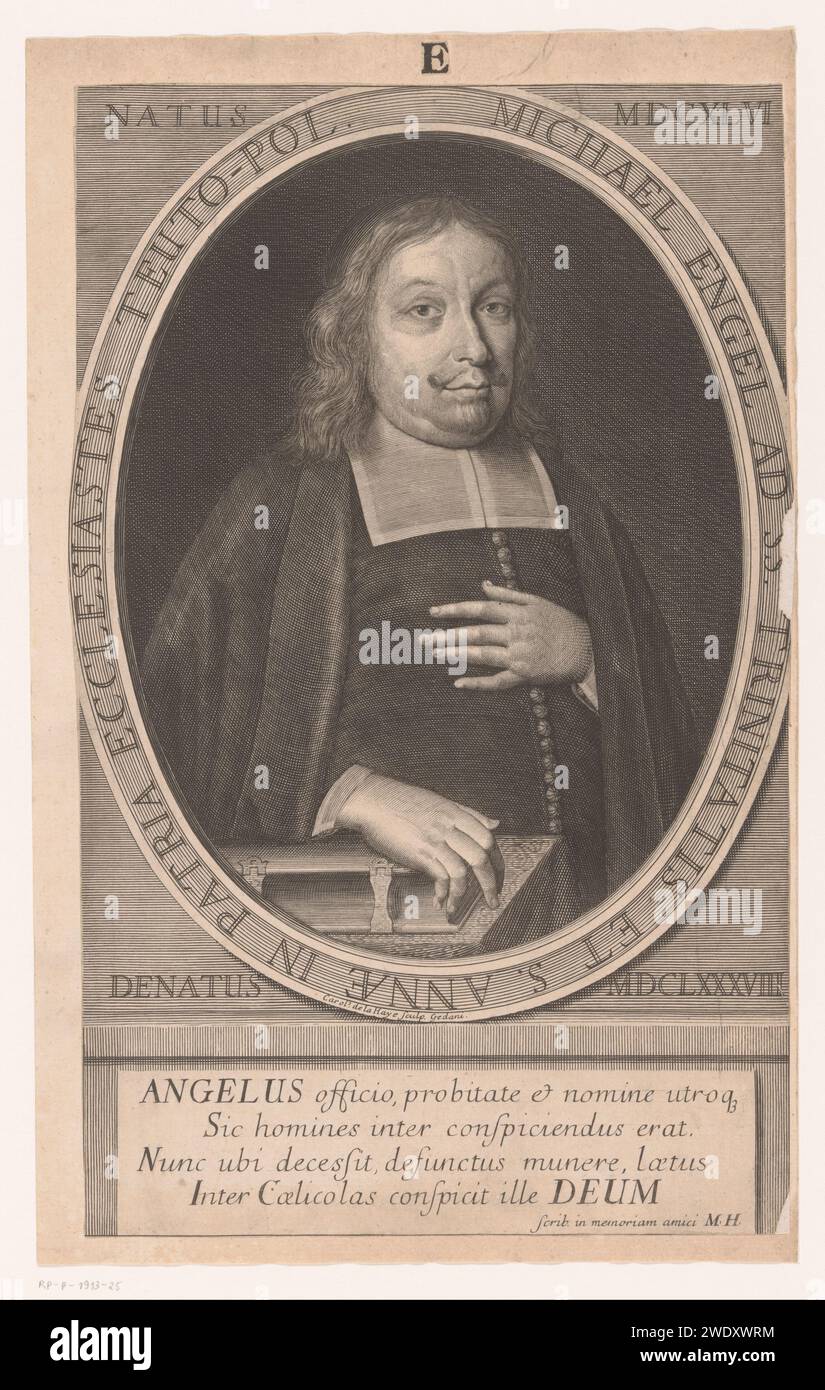 Portret van Michael Engel, Charles de la Haye, 1688 - 1707 print Danzig ...