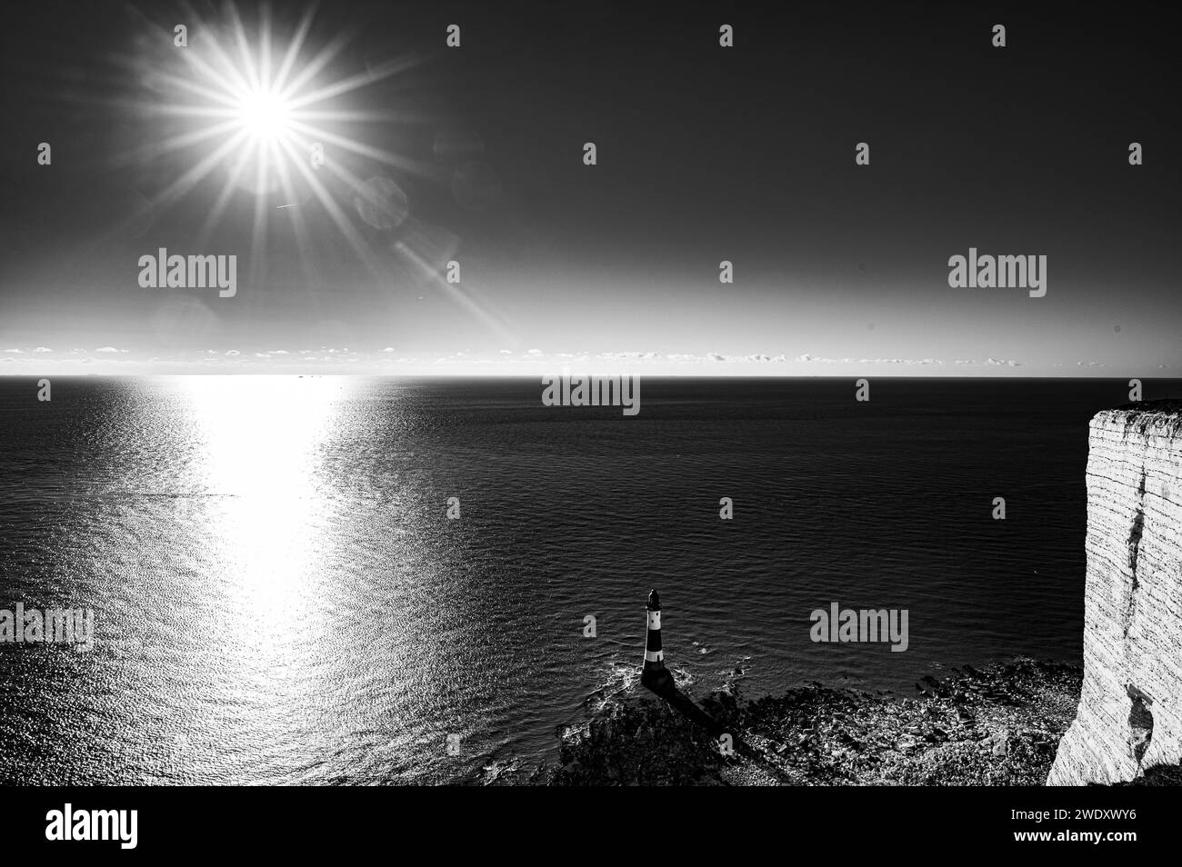 White cliff beachy head Black and White Stock Photos & Images - Alamy