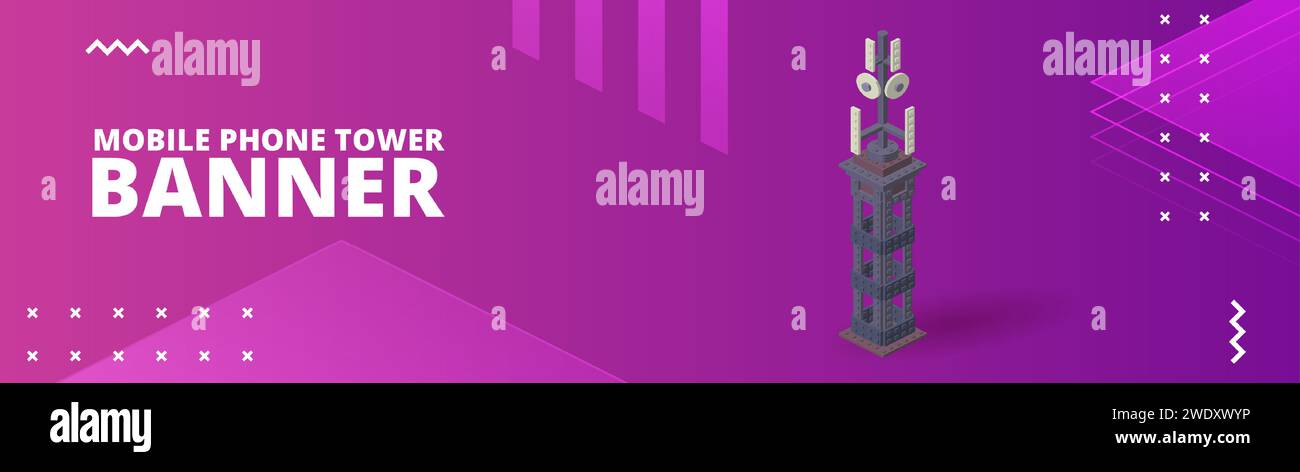Mobile phone tower banner for print and design. Vector illustration ...